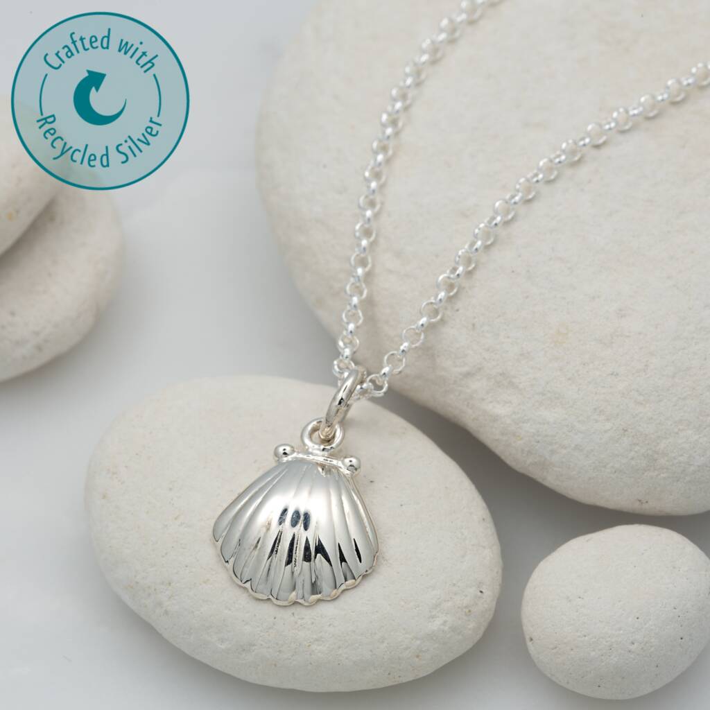 Personalised Silver Clam Shell Necklace By Lily Charmed ...