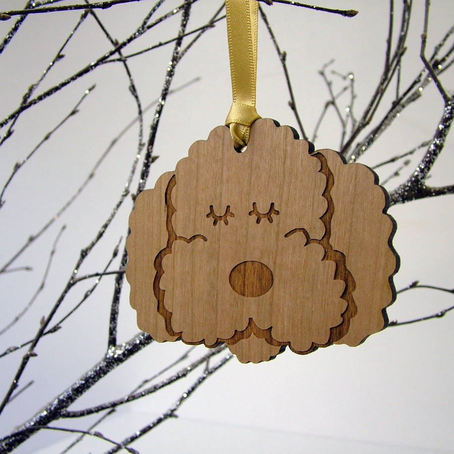 cockapoo/labradoodle wooden hanging decoration by hoobynoo ...