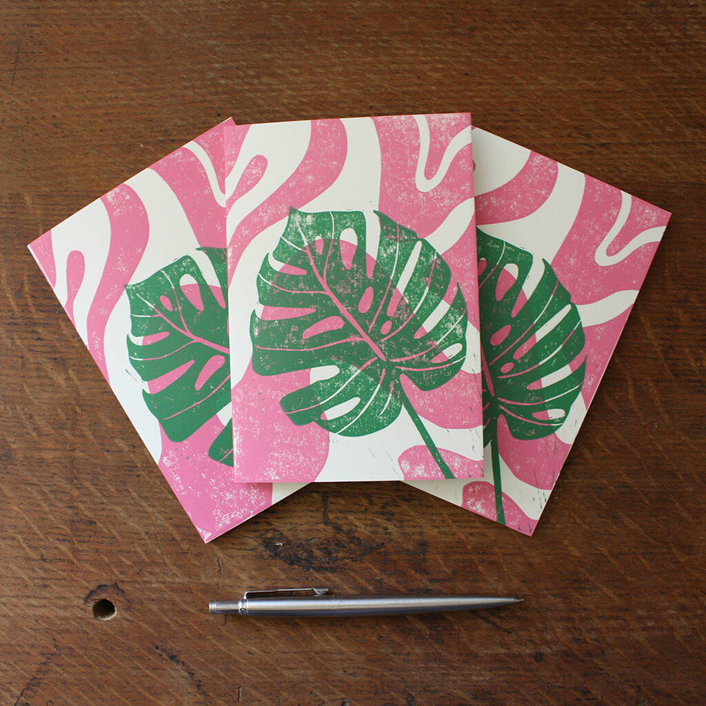 Psychedelic Monstera Hand Printed Greetings Card By Hannah Bigley ...