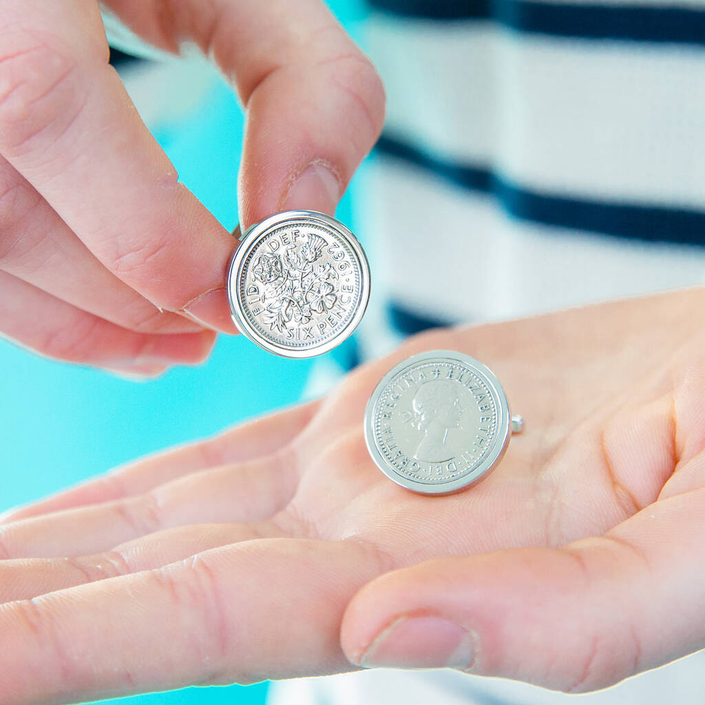 60th Birthday 1962 Sixpence Coin Cufflinks By Ellie Ellie ...