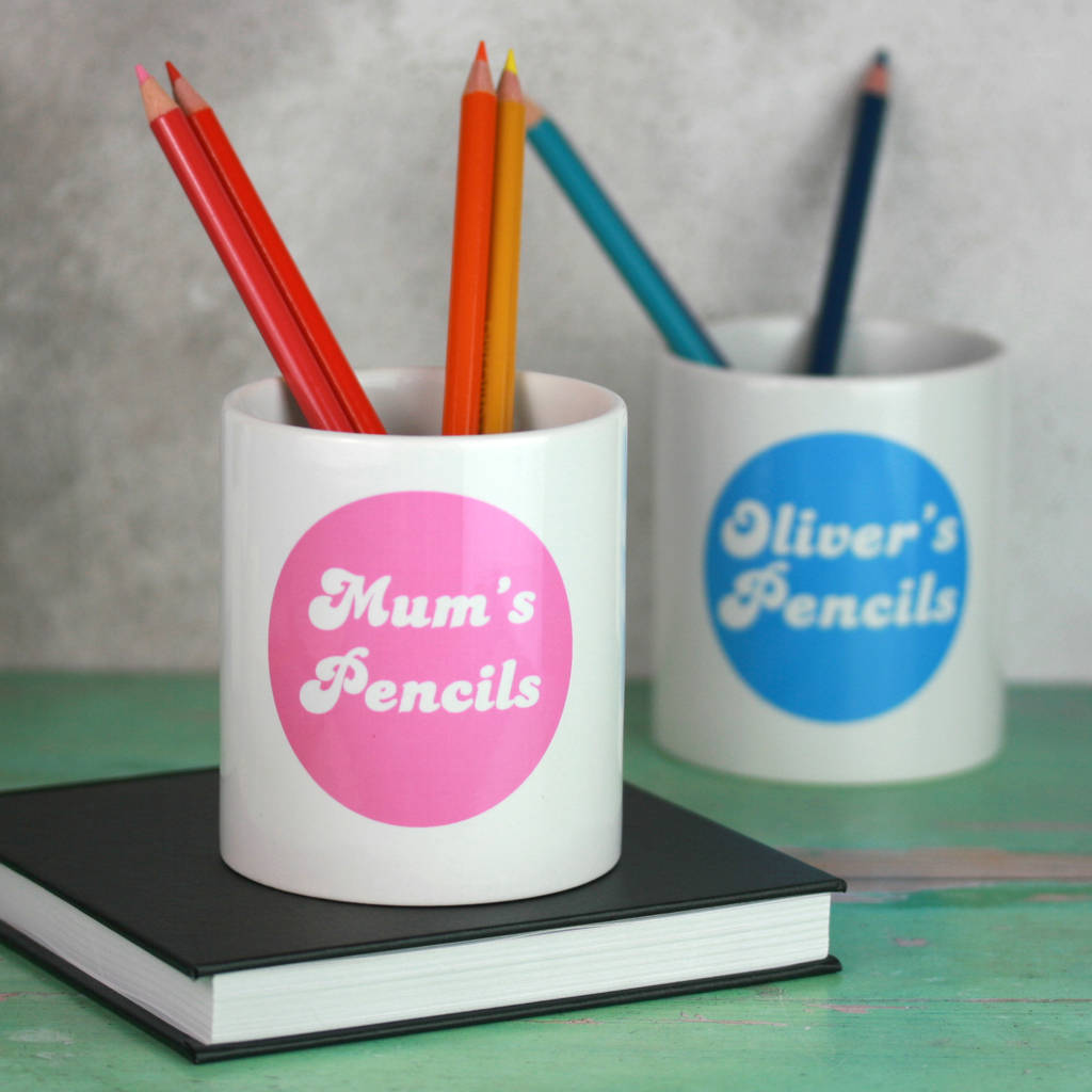 personalised colour pop pen pot by so close | notonthehighstreet.com