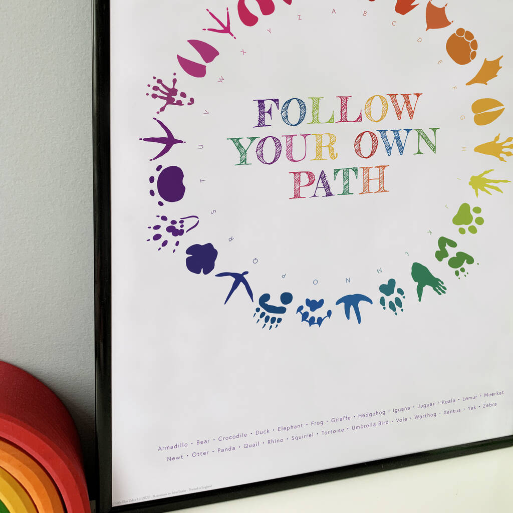 Follow Your Own Path Rainbow Print By Little Blue Zebra ...