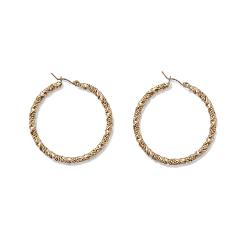 18 K Gold Plated Creole Hoop Earrings By GOLD FOLK