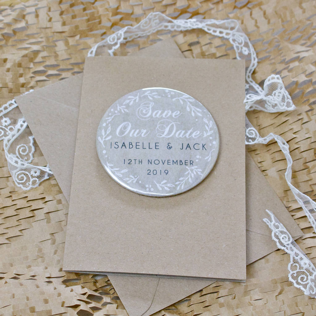 Personalised Magnetic Wedding Save The Date Cards With Envelopes X 50 