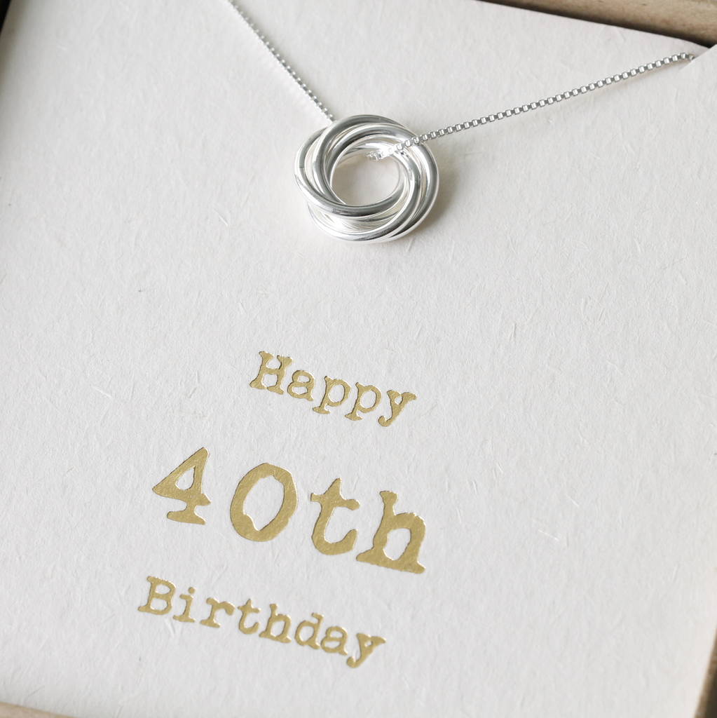 sterling silver happy 40th birthday necklace by attic ...