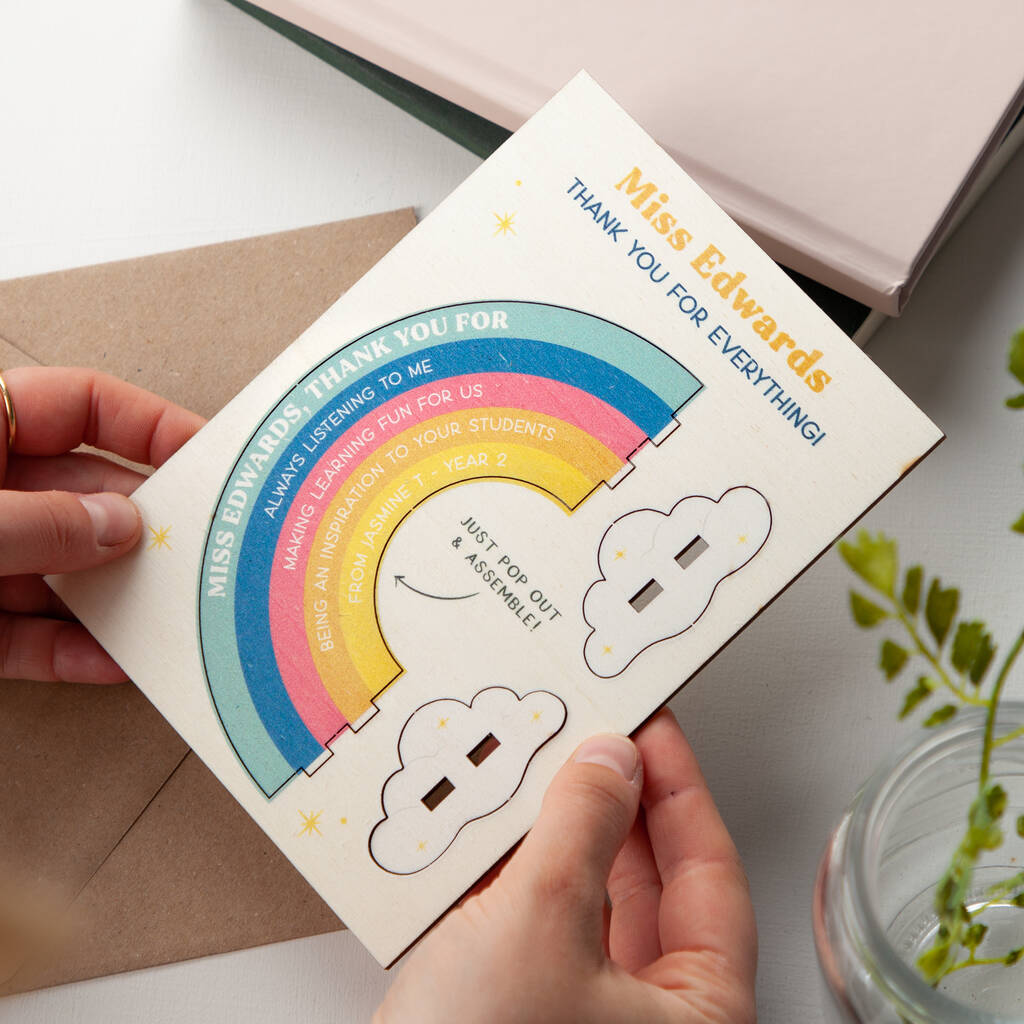 Pop Out Rainbow Thank You Postcard By No Ordinary Gift