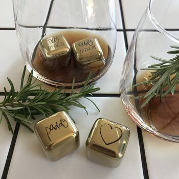 Personalised Gold Steel Ice Cubes By Ginger Rose | notonthehighstreet.com