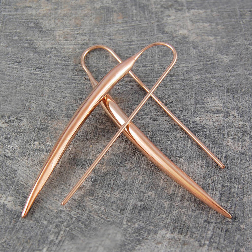 Sterling Silver Long Pointed Drop Earrings By Otis Jaxon ...