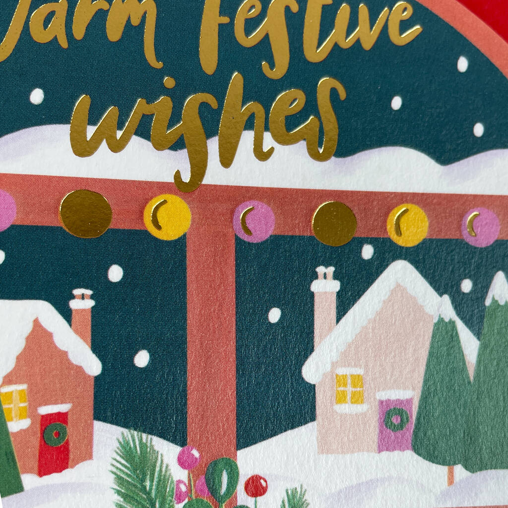 Calming 'Warm Festive Wishes' Christmas Card By Raspberry Blossom