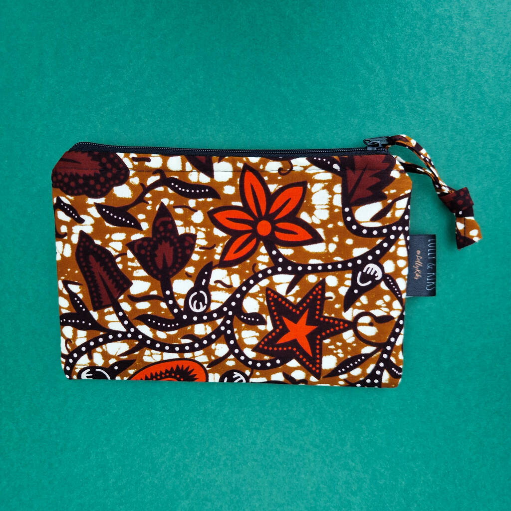 Small African Print Zip Pouch | Kwesi Print By Lolly & Kiks
