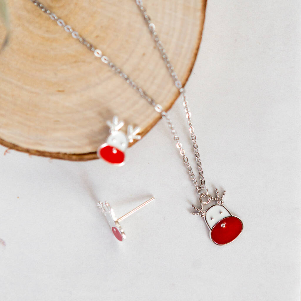 Sterling Silver Christmas Rudolph Earrings By Indisa Jewellery ...