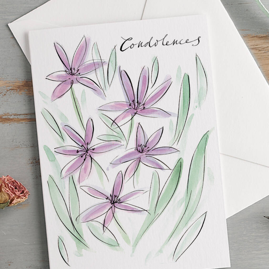 'Condolences' Card By Gabrielle Solly Illustration | notonthehighstreet.com