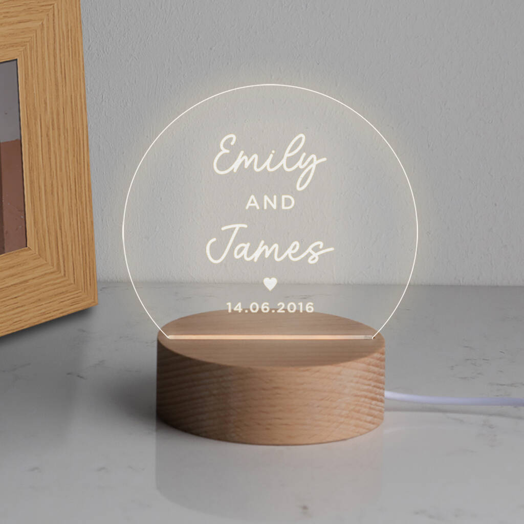 Personalised Valentines Day Desk Lamp For Couples By Dust and Things ...