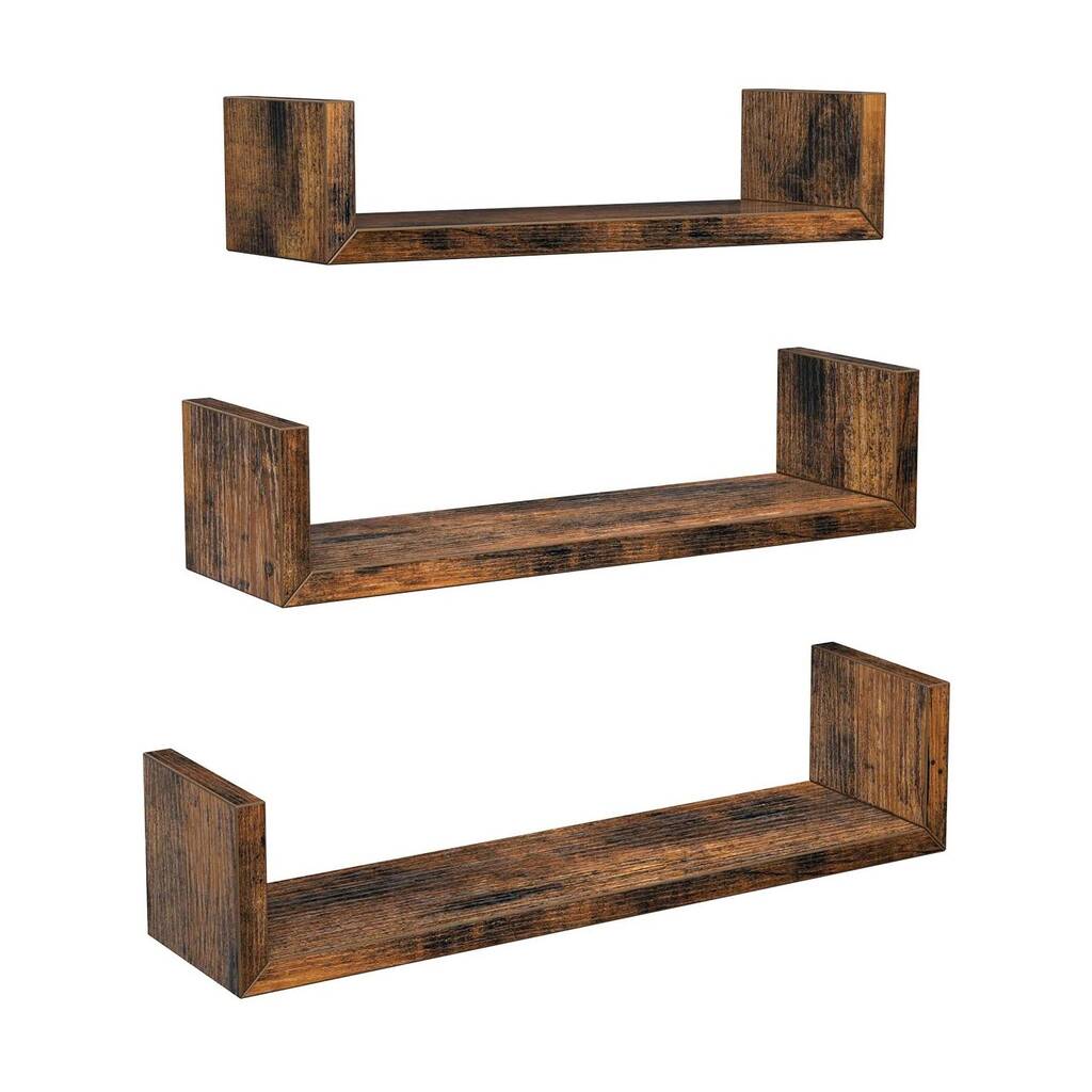 Set Of Three Wall Mounted Floating Shelves By Momentum ...