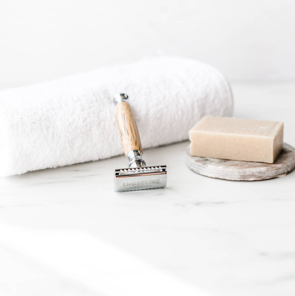 Premium Bamboo Razor Set With Blades And Hessian Bag By Shoreline ...