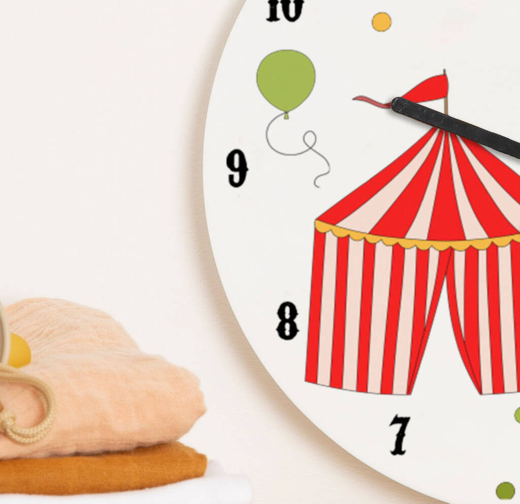 Circus Themed Personalised Funfair Bedroom Clock By The Gifting Knot ...
