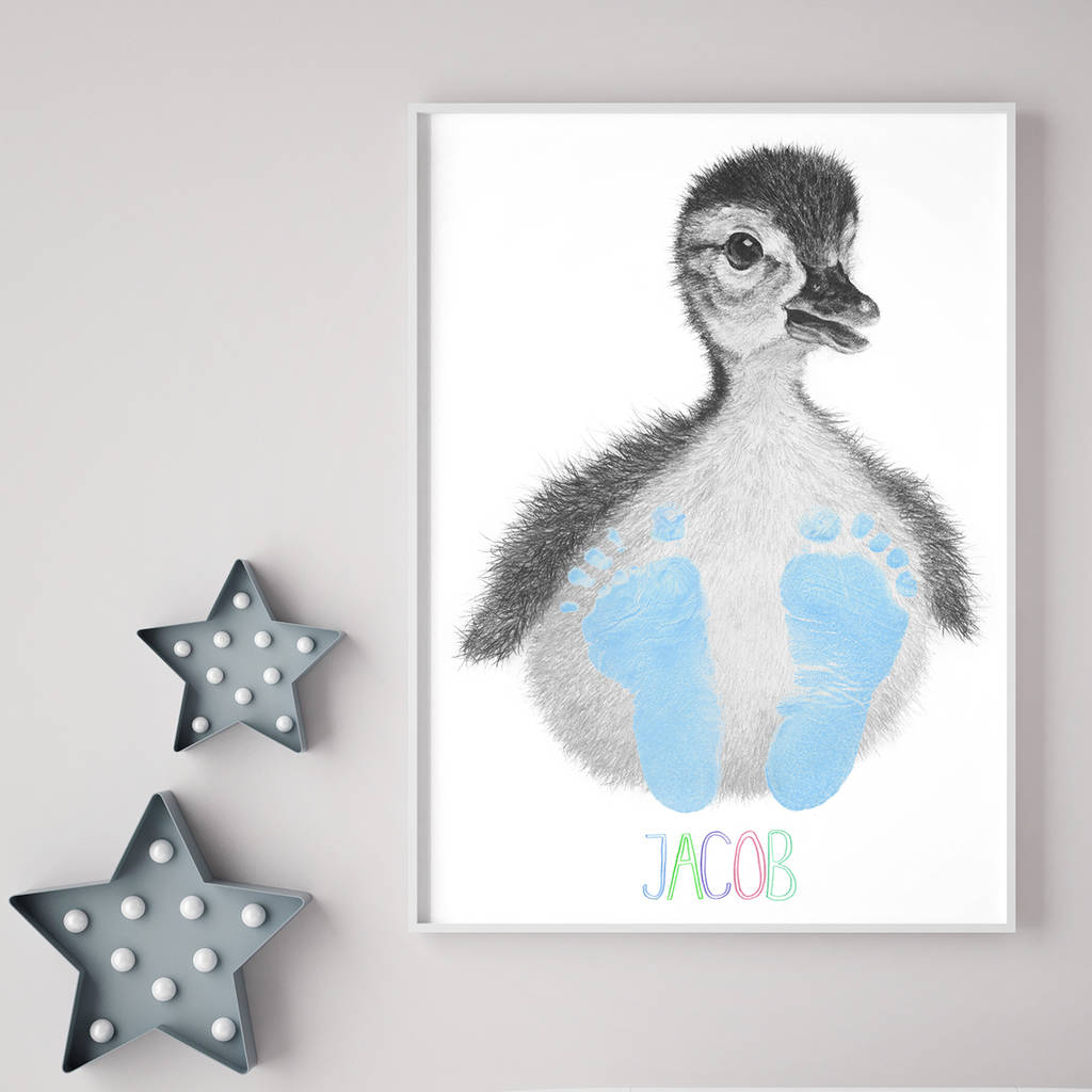 personalised baby duck footprint kit by lucy coggle ...