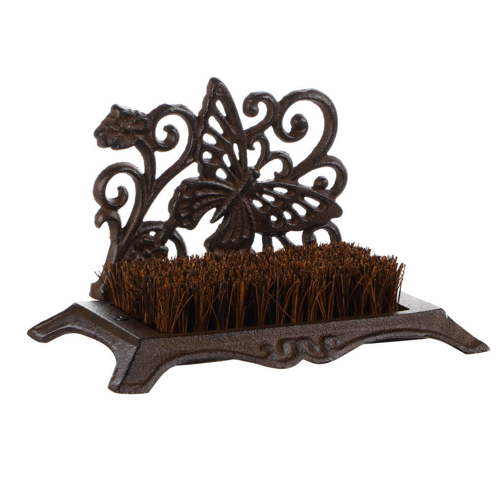 Cast Iron Butterfly Garden Boot Brush By Dibor | notonthehighstreet.com