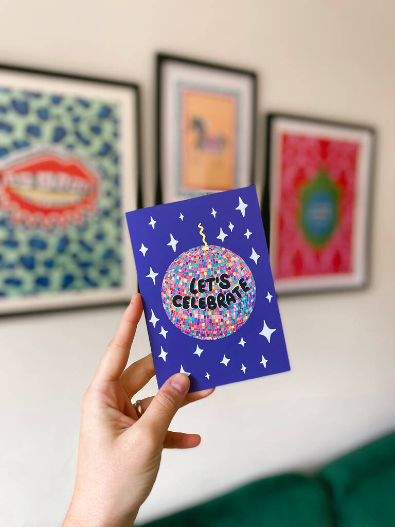 Let's Celebrate Disco Ball Greeting Card By Hello Melody