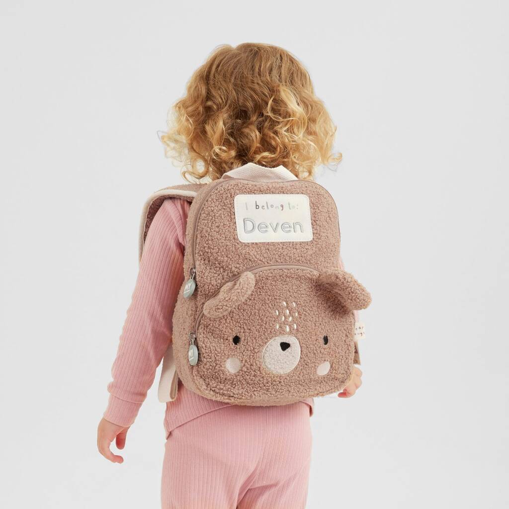 Personalised Fluffy Bear Character Mini Backpack By My 1st Years ...
