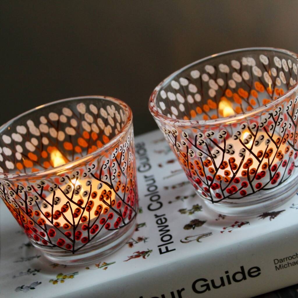 Ombre Berry Hand Painted Tea Light Holders By Samara Ball Designs ...