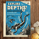 Deep Sea Diver Greetings Card By Rocket 68 | notonthehighstreet.com