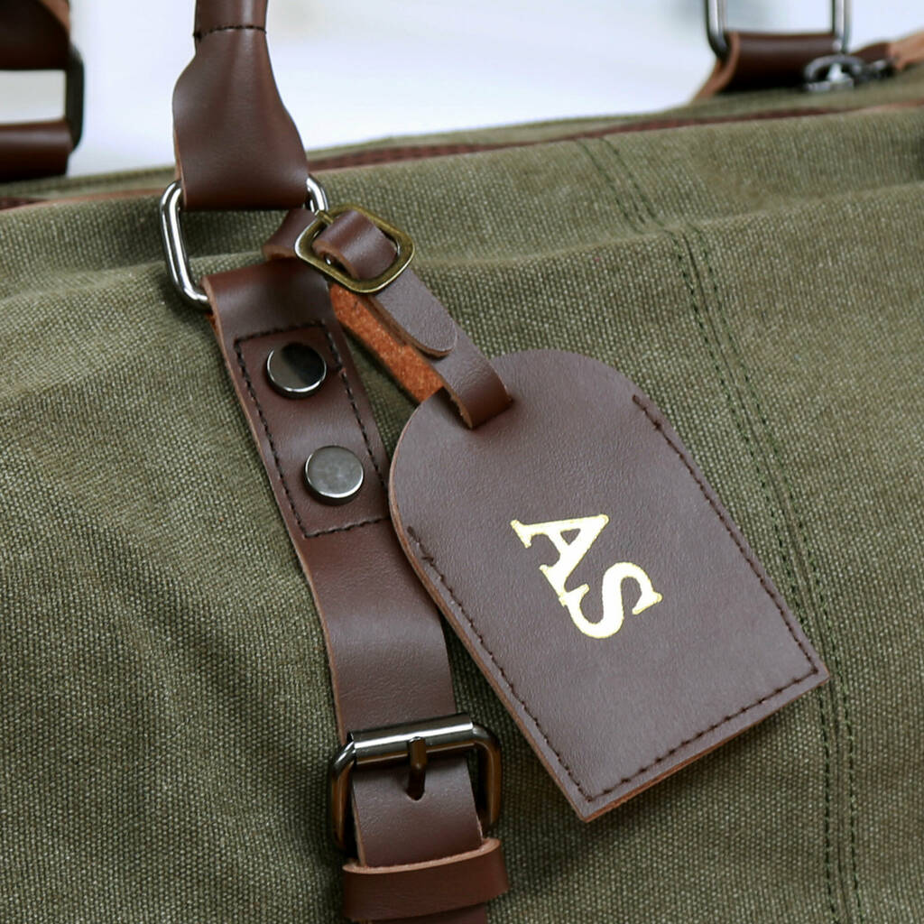 Large Canvas Weekend Bag With Monogrammed Luggage Tag By Duncan Stewart ...