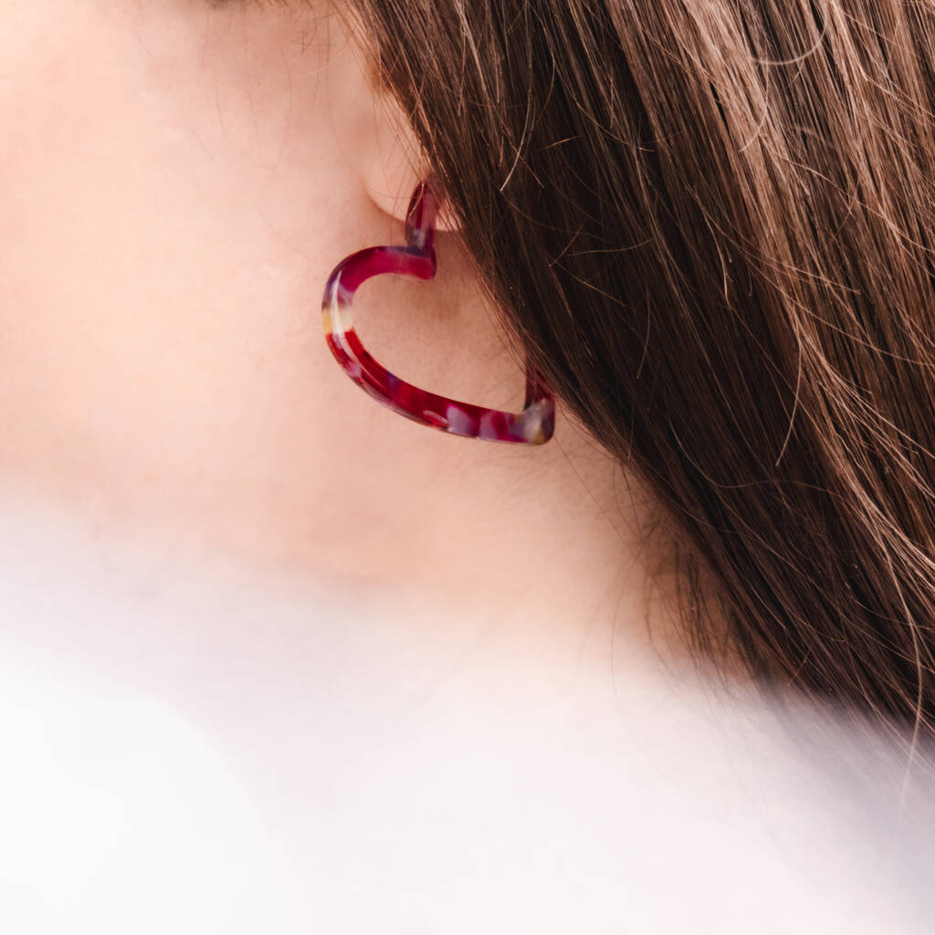 Heart Shaped Hoop Earrings By Amber & Orange | notonthehighstreet.com