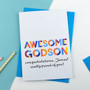Awesome Godson All Purpose Personalised Card By A Is For Alphabet ...