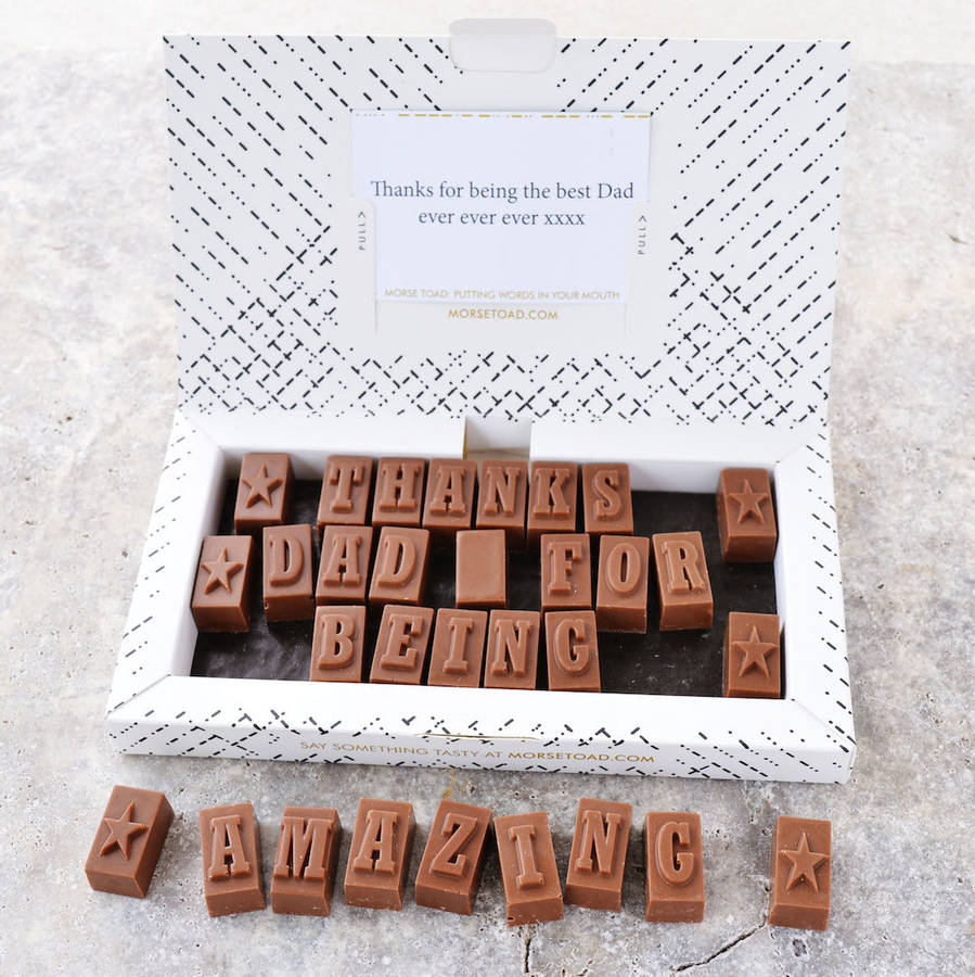chocolate message for dad by morse toad chocolate messaging ...