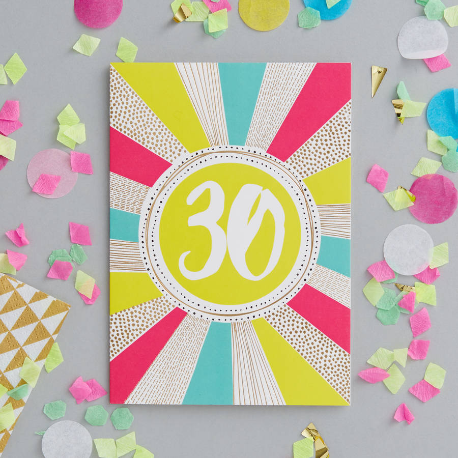 30th birthday foiled greeting card by jessica hogarth designs ...