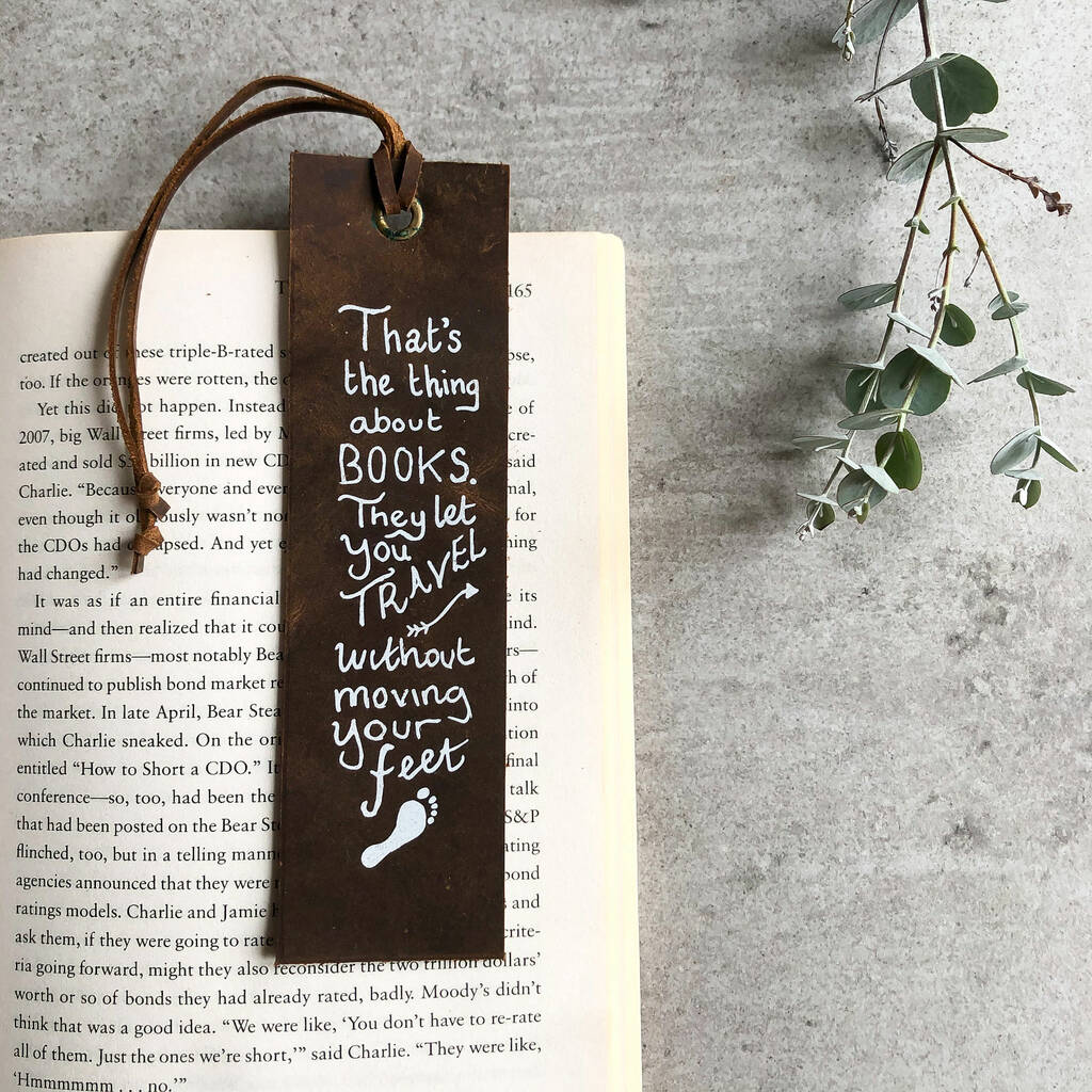 Book Lover's Italian Leather Bookmark By The Rustic Dish ...