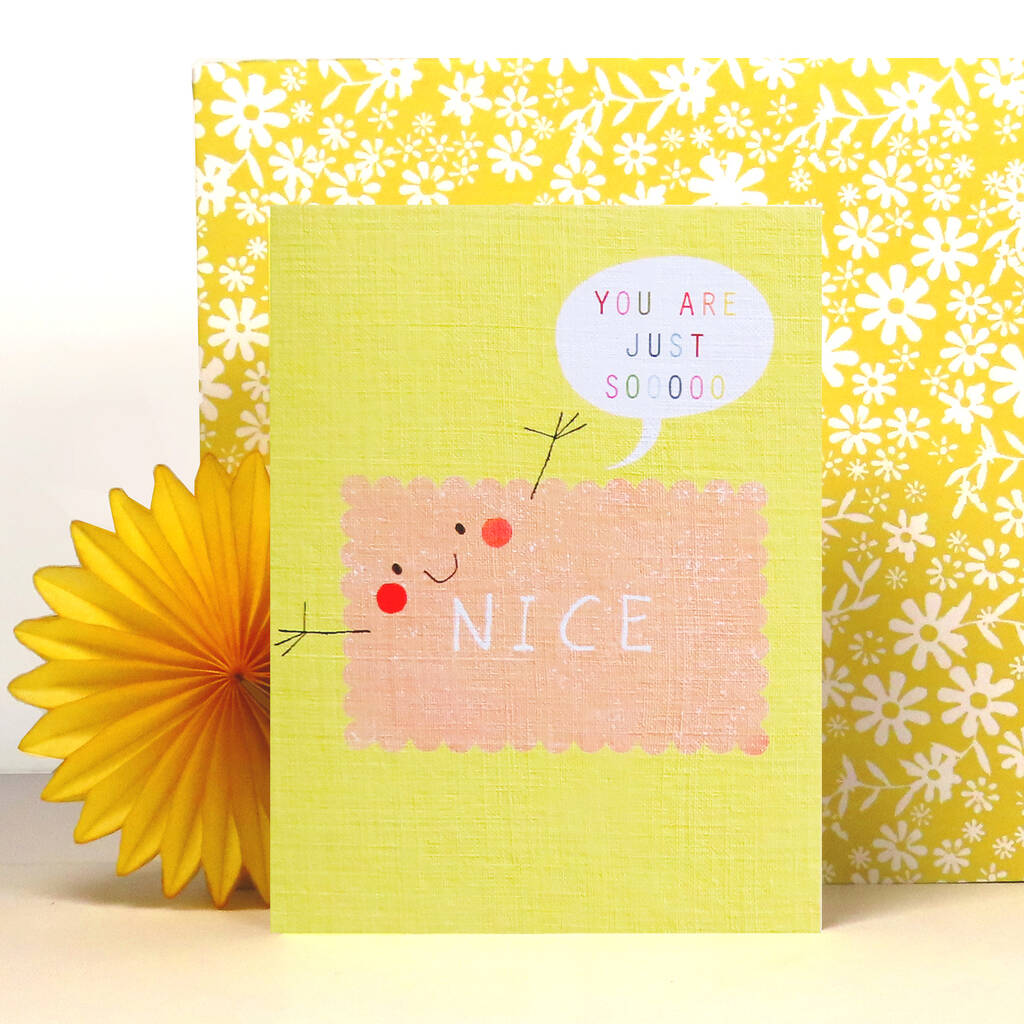 Mini Nice Biscuit Greetings Card By Kali Stileman Publishing
