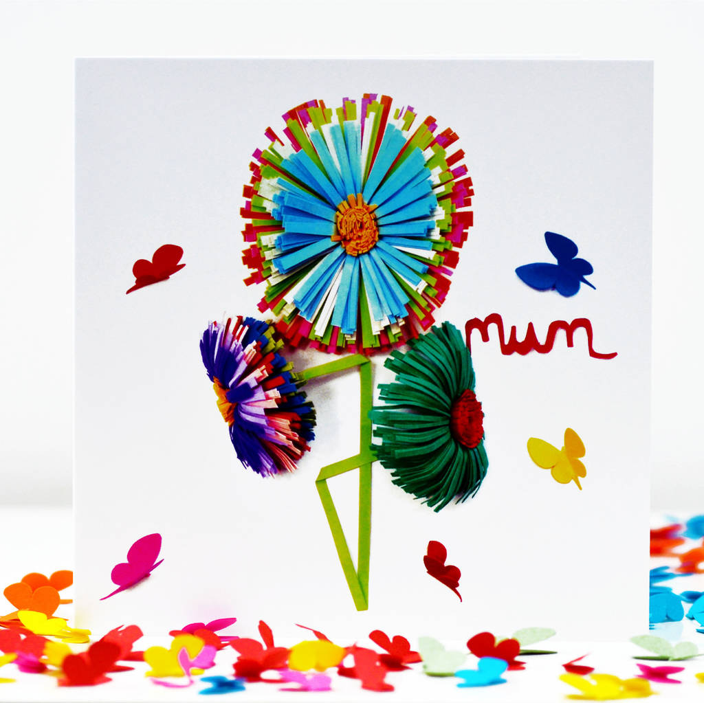 daisy mum mothers day card, butterfly mum card by inkywool butterfly ...