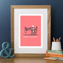 Personalised Sewing Machine Print By Jane Farnham | notonthehighstreet.com