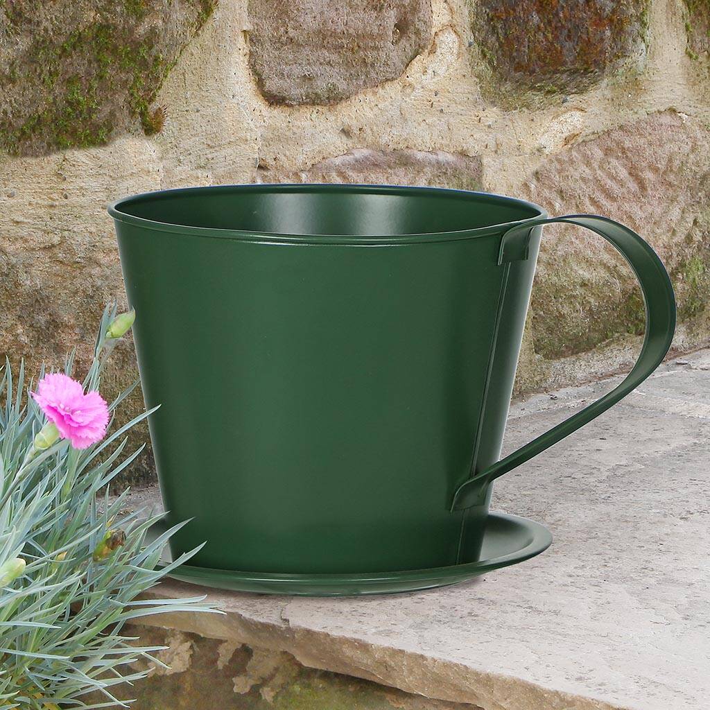 Emerald Green Garden Tea Cup Planter By Dibor | notonthehighstreet.com