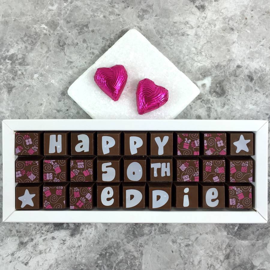 personalised 50th birthday chocolate box by chocolate by cocoapod ...