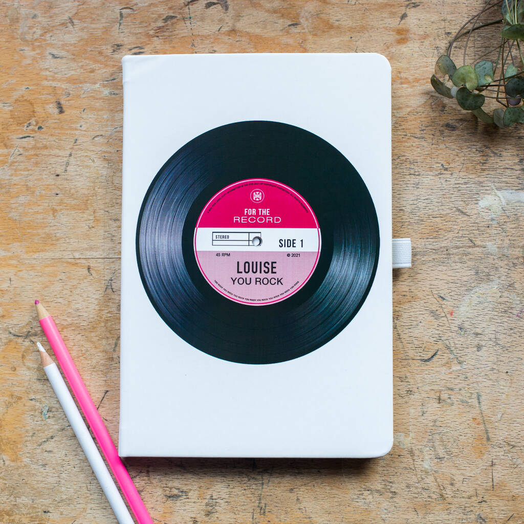 'You Rock' Personalised Vinyl Record Notebook By Of Life & Lemons