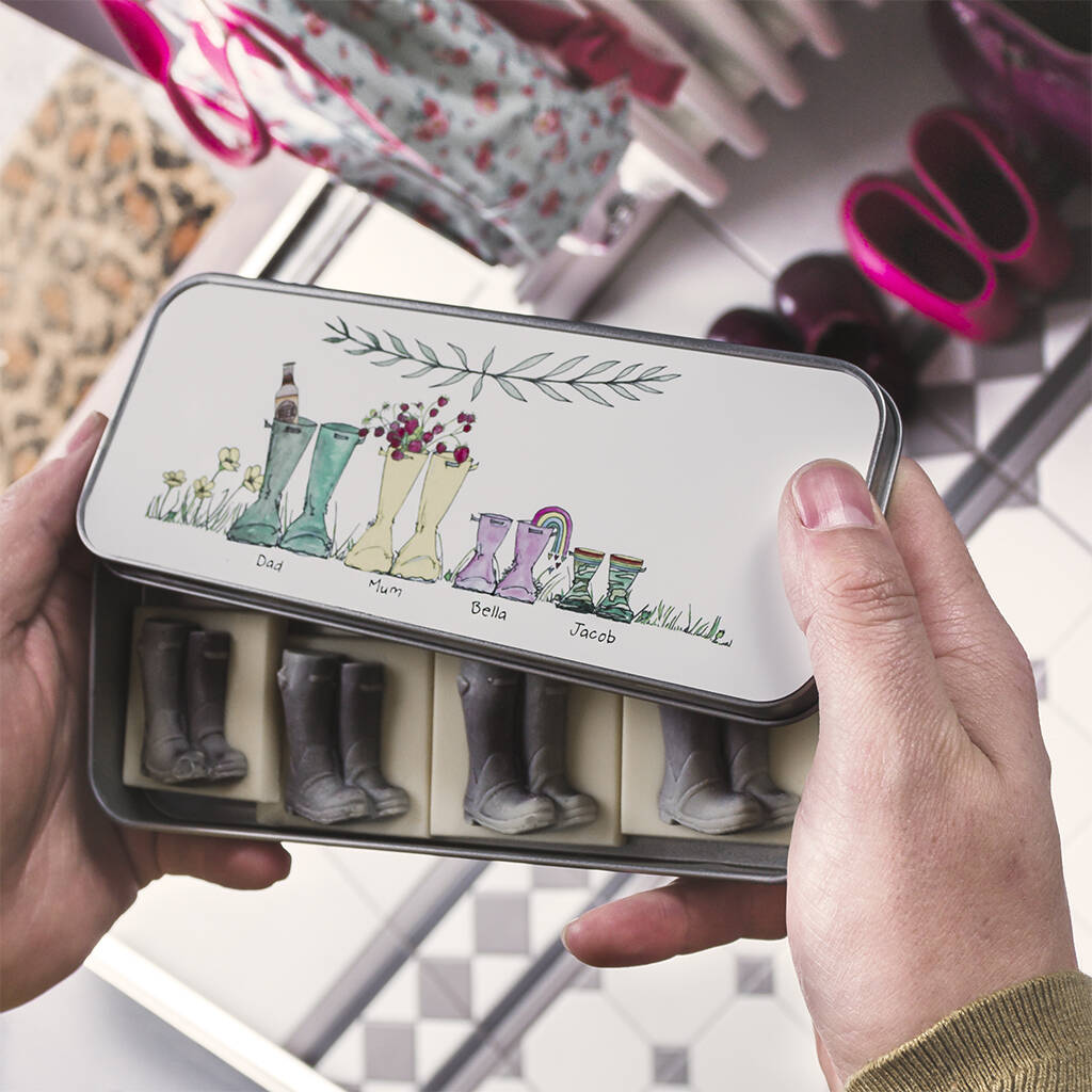 personalised letterbox welly boot tin by this is nessie ...