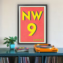 Nw9 Harrow London Typography Postcode Print By Ec Crafted ...