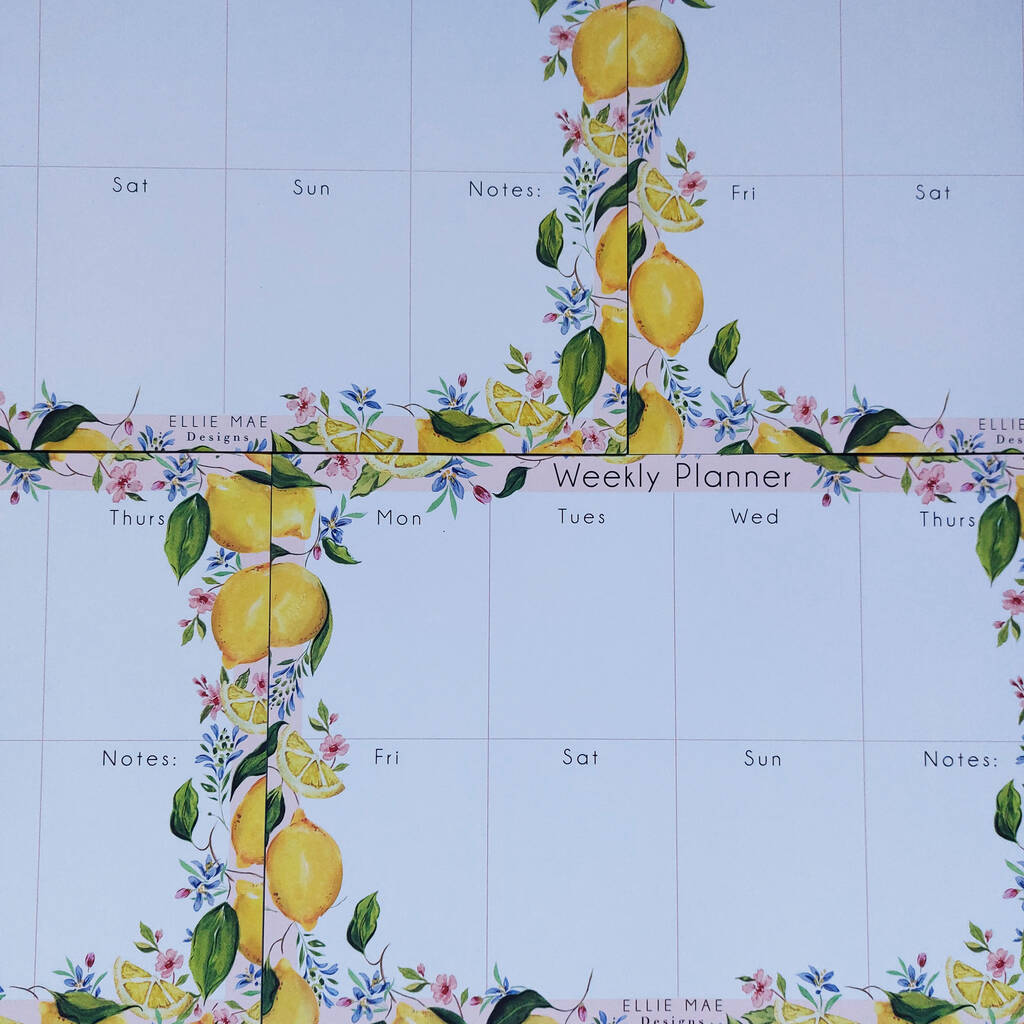 Lemon Weekly Planner By Ellie Mae Designs | notonthehighstreet.com