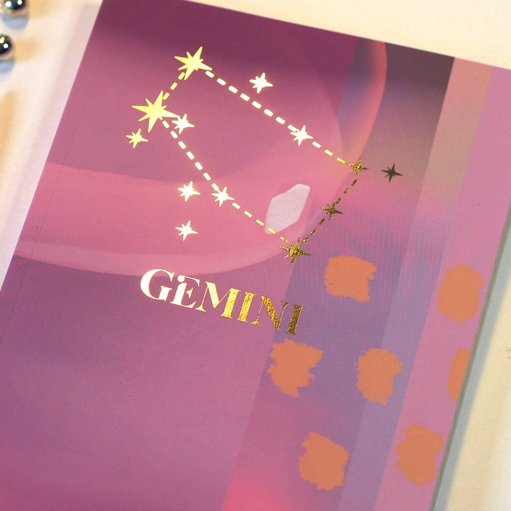 Gemini Zodiac A5 Lined Luxury Notebook By Georgia B Designs ...