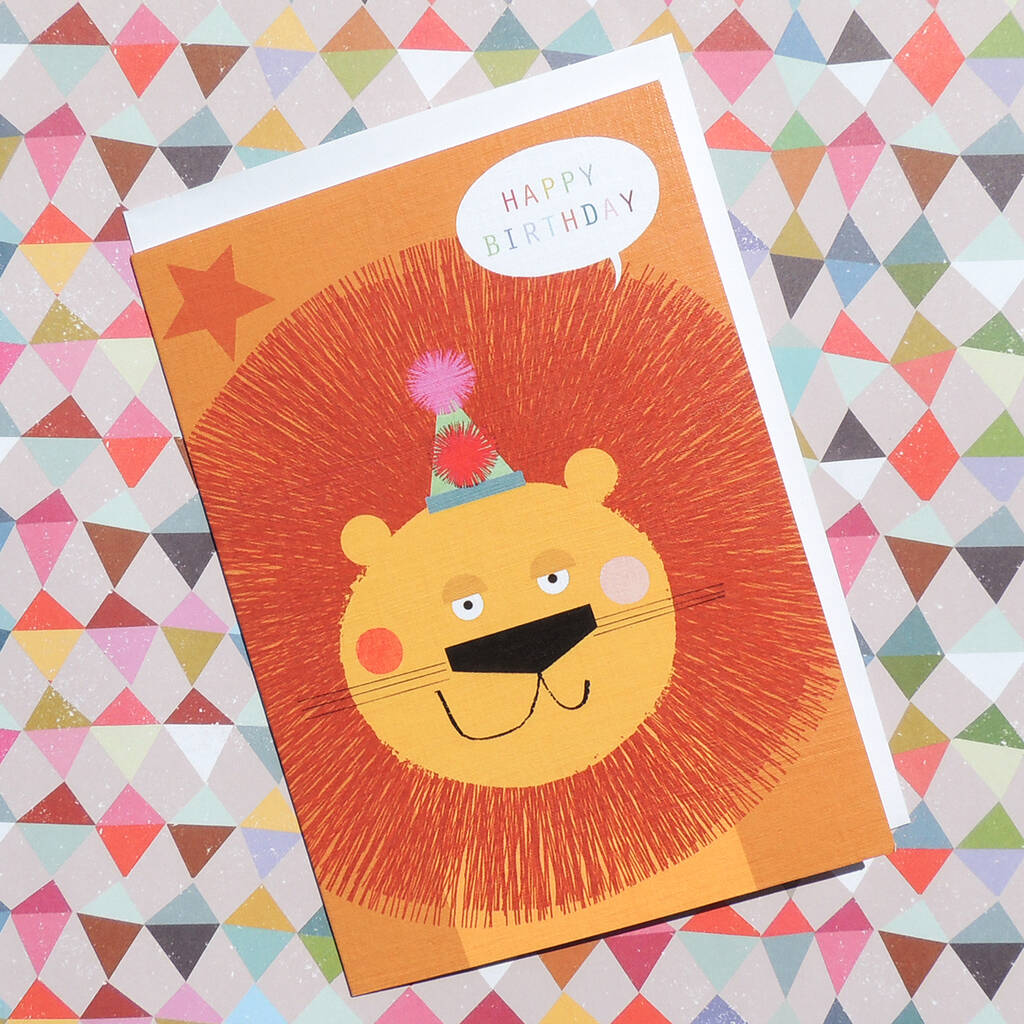 Lion Happy Birthday Card By Kali Stileman Publishing