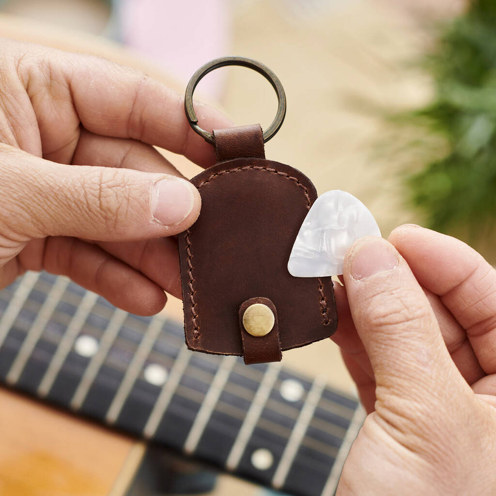 personalised guitar plectrum keyring by vida vida | notonthehighstreet.com