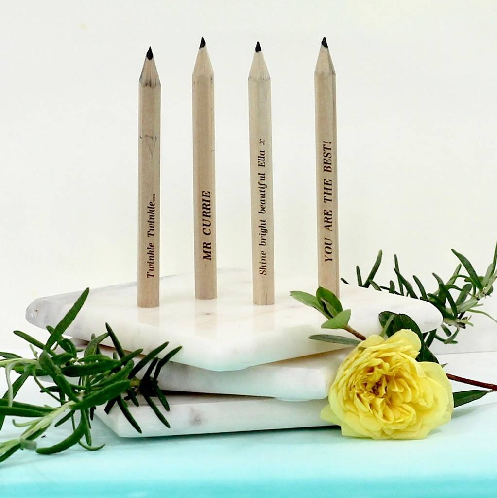 engraved personalised message pencils by beecycle | notonthehighstreet.com