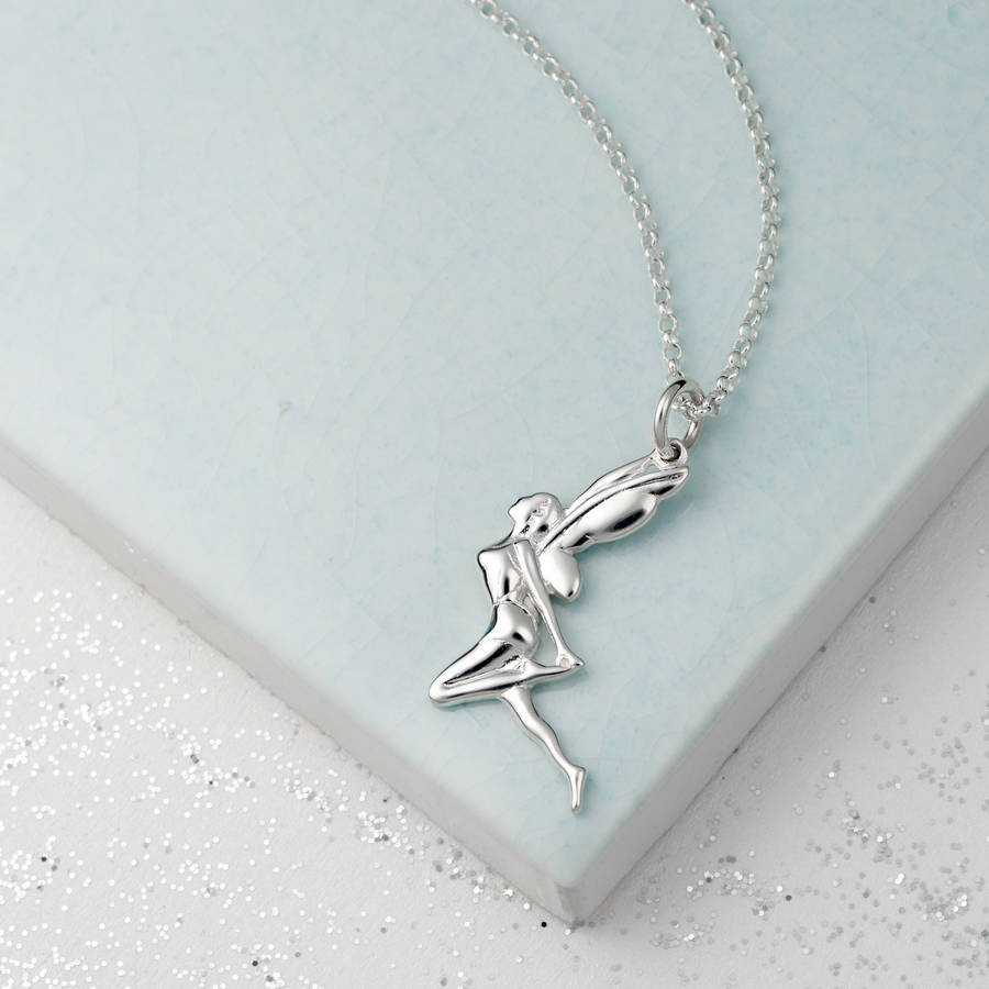 silver fairy necklace with personalised message by lily charmed ...