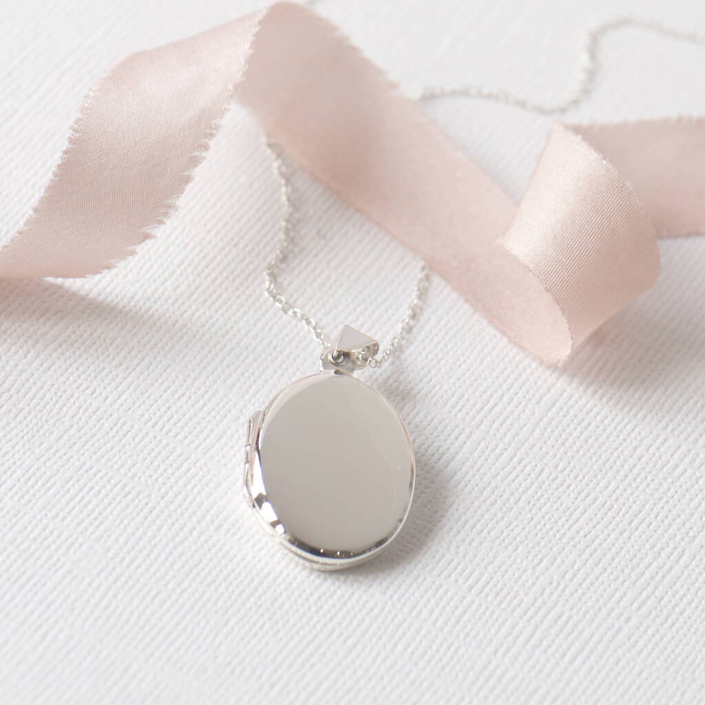 Oval Sterling Silver Large Locket Necklace By Grace & Valour ...