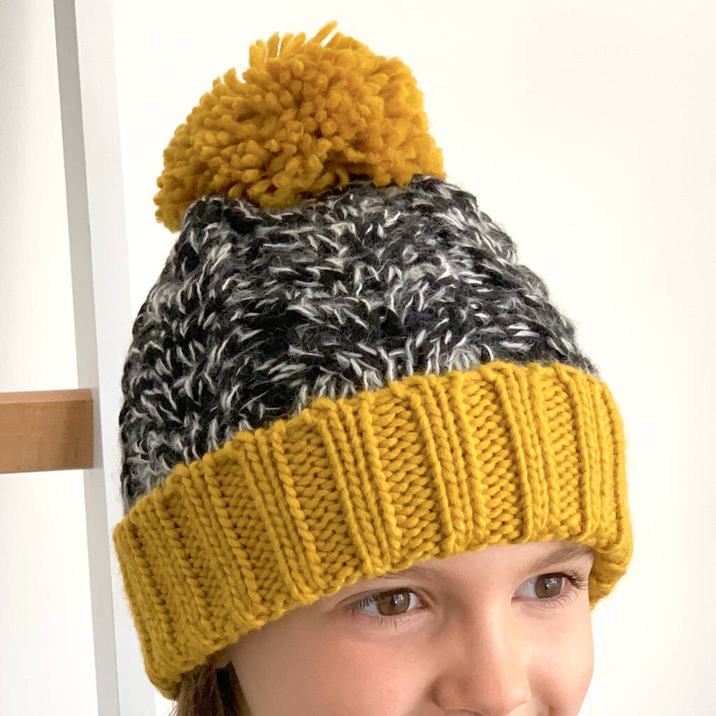 childrens unisex pom pom hat by hayley & co | notonthehighstreet.com