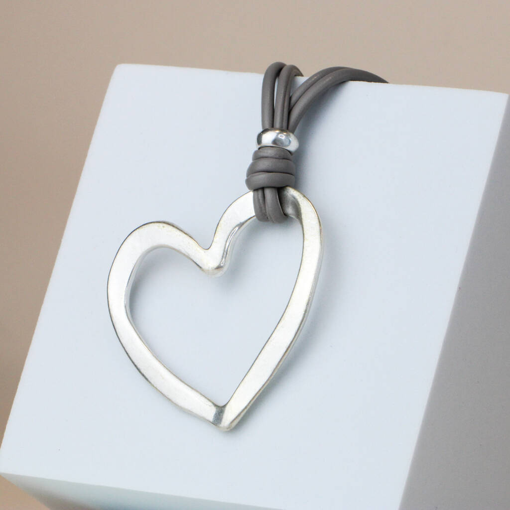 Simple Heart Pendant Cord Necklace By GY Studios