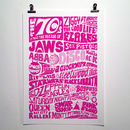 The Seventies 1970’s Decade Typography Print By Sketchbook Design ...